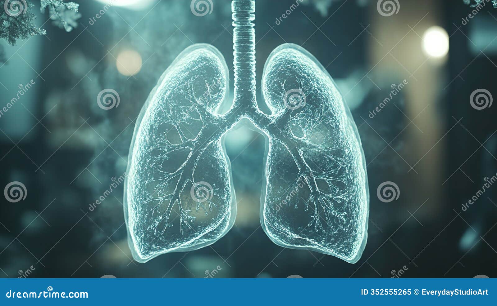 Transparent Representation of Human Lungs Showcasing Intricate Bronchi ...