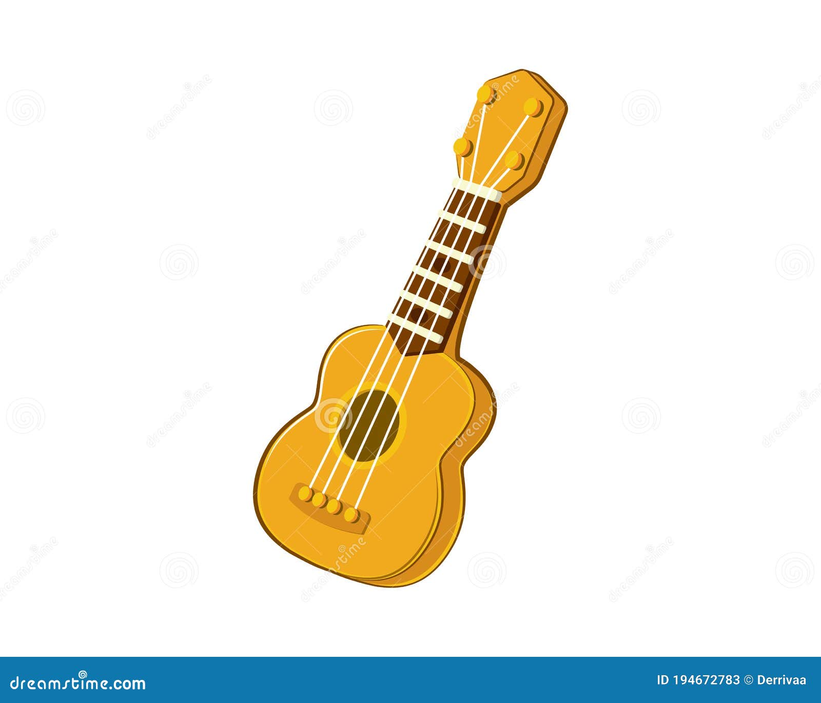 Detailed Ukulele Illustration with Cartoon Style Stock Vector ...