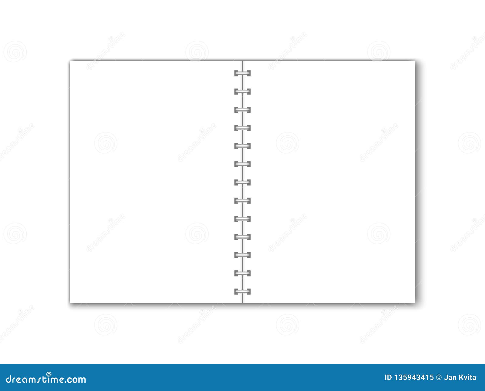 Detailed Vector Blank Paper Notebook with Circular Binding Stock Vector ...