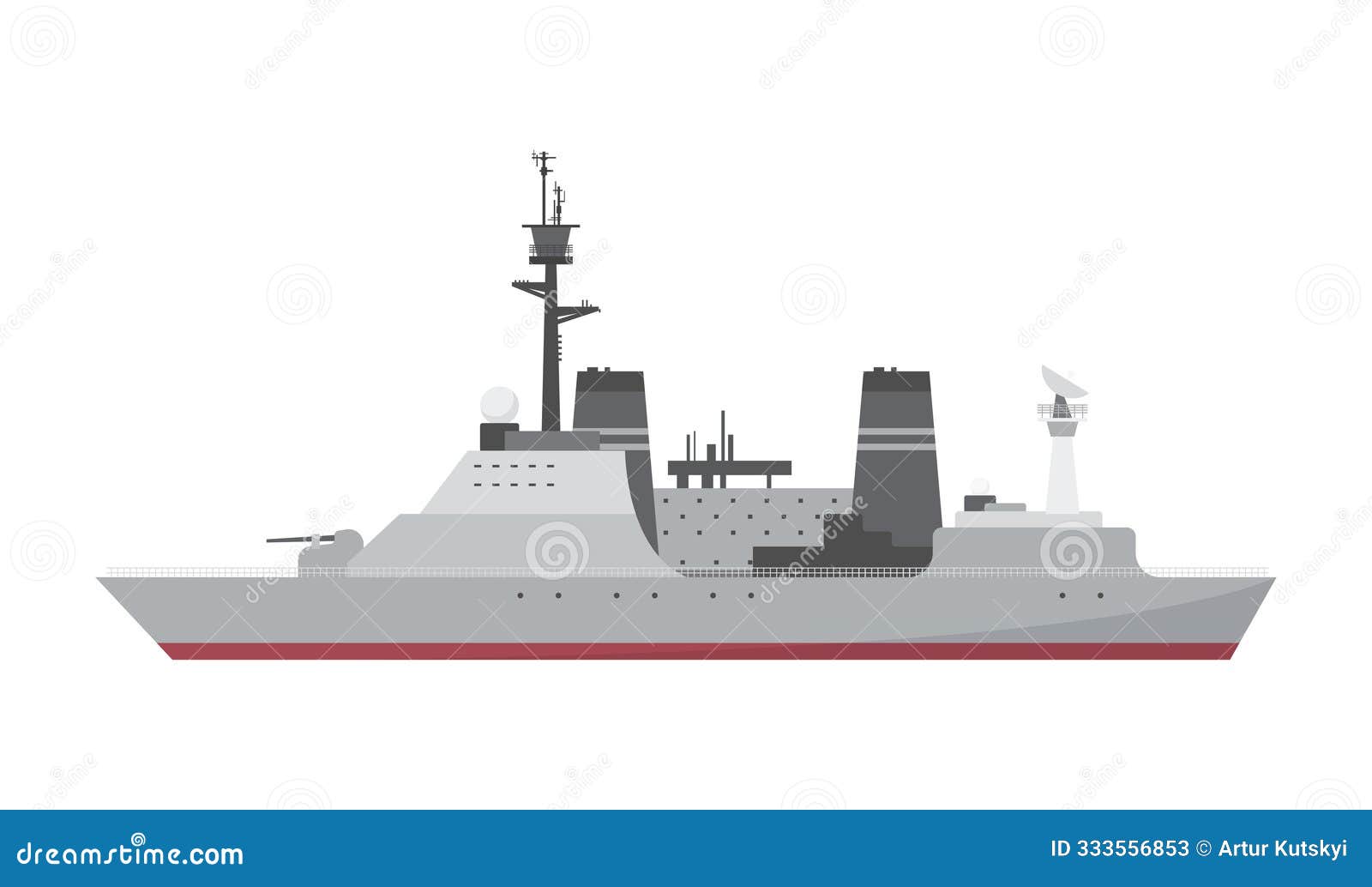 Modern Battleship isolated stock vector. Illustration of cargo - 333556853