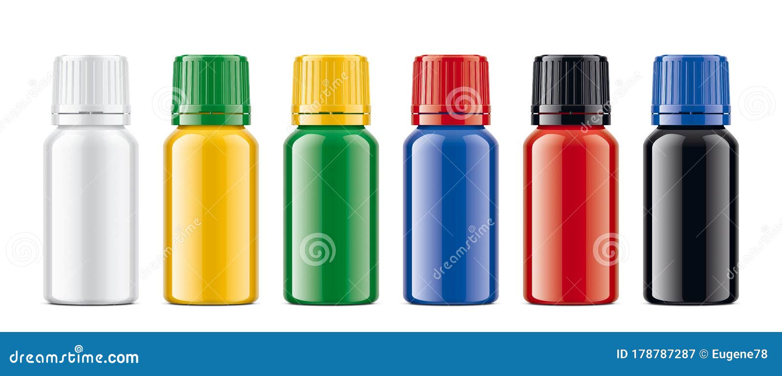 Colored Bottles Set. Non-transparent Glossy Version. Stock Vector ...