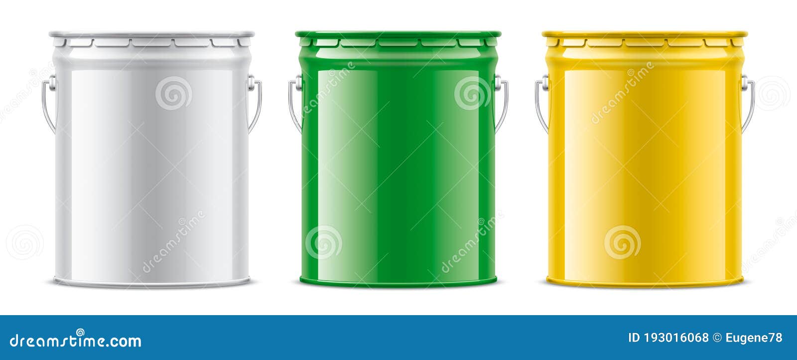 Set of Colored Metal Bucket. Part 1/2. Stock Vector - Illustration of ...