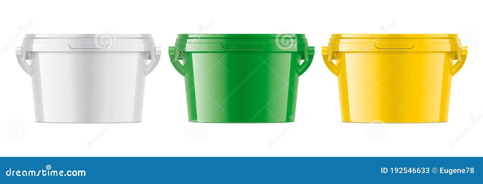 Set of Colored Plastic Bucket. Part 1/2. Stock Vector - Illustration of ...