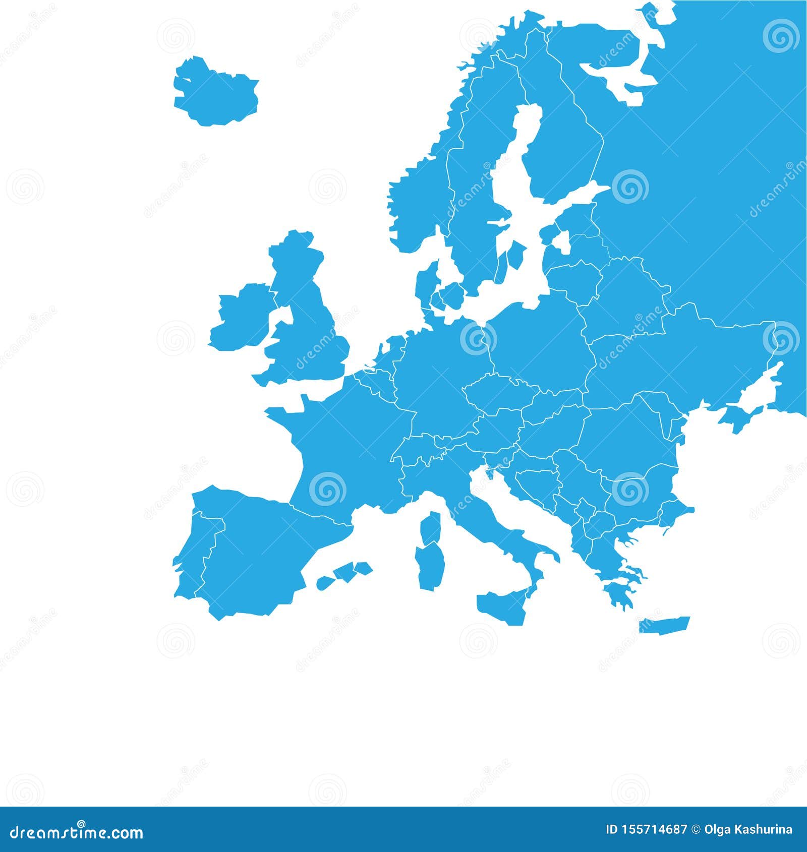 Detailed Vector Map of the Europe - Vector Stock Vector - Illustration ...