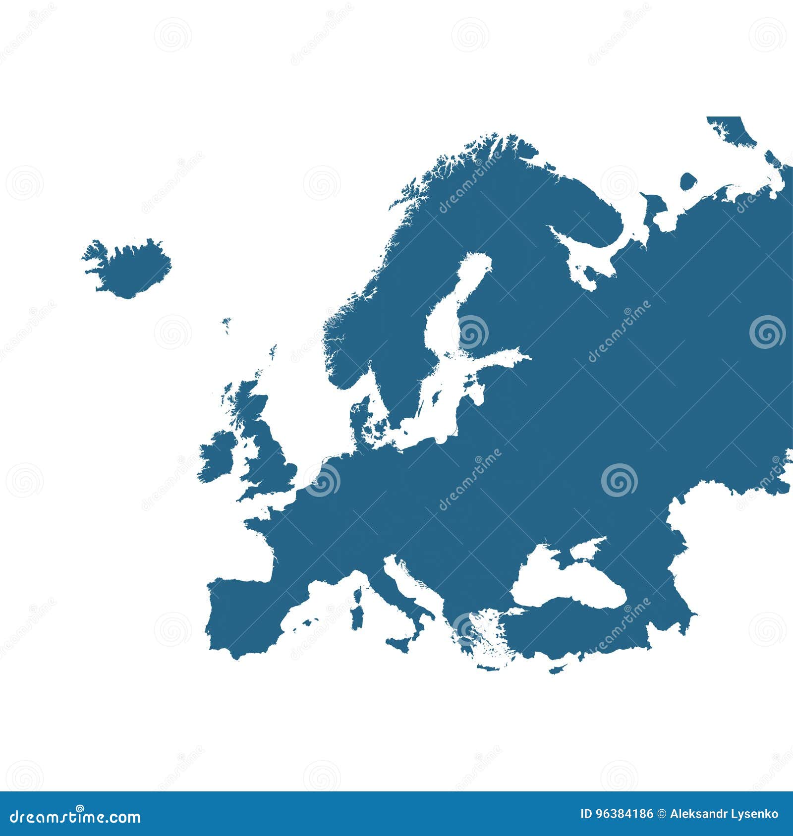 Detailed Vector Map of Europe Stock Vector - Illustration of location ...