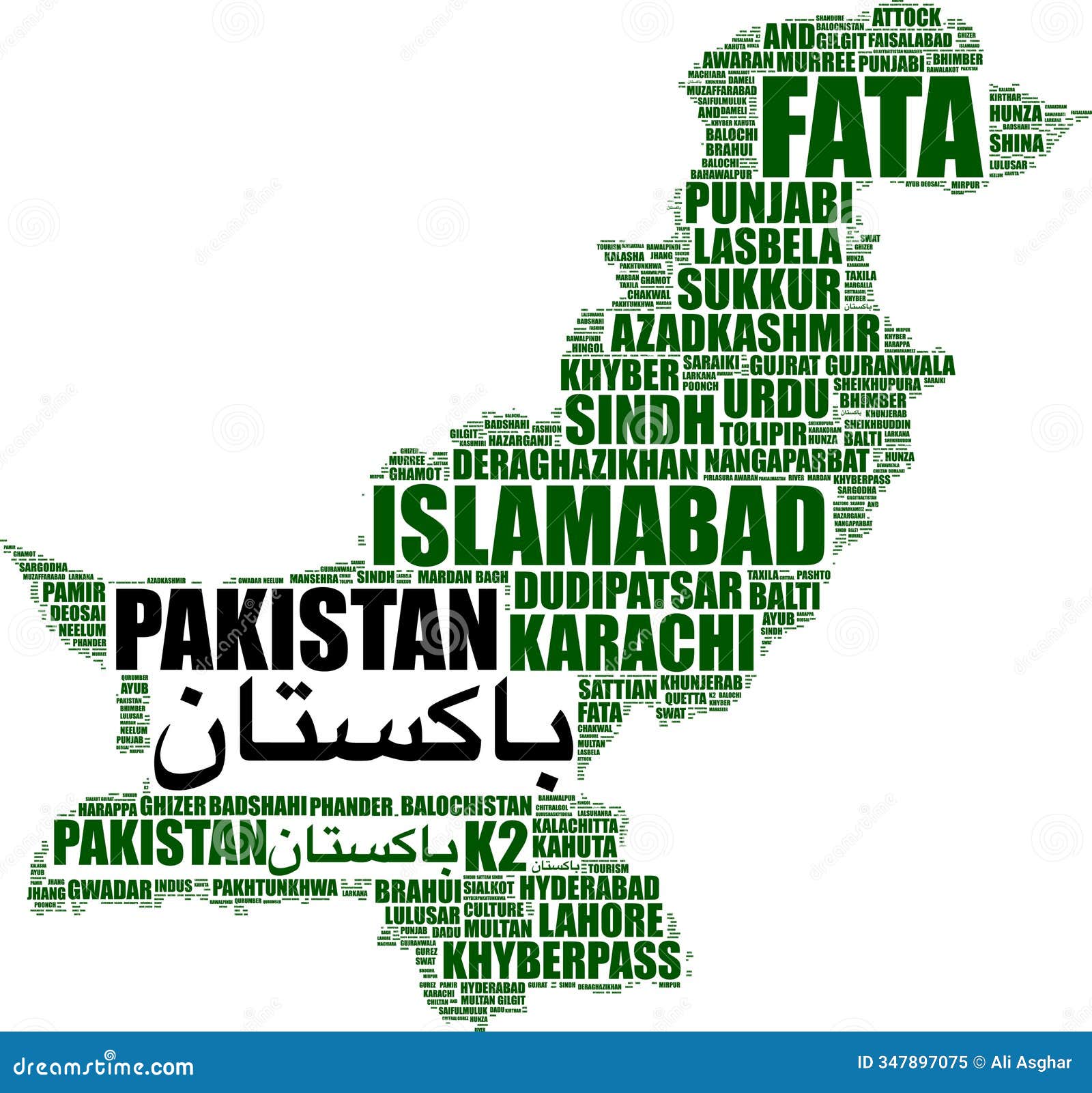 Detailed Vector Map of Pakistan with Provinces and Cities Name Stock ...