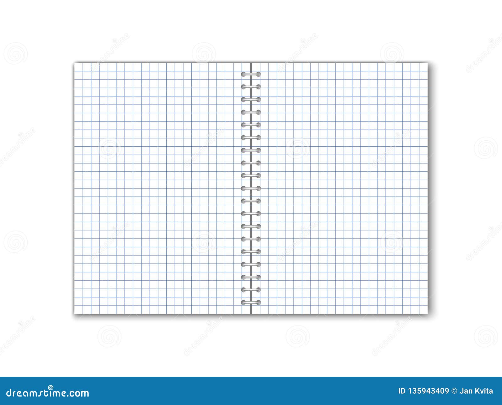 Detailed Vector Square Paper Notebook with Circular Binding Stock ...
