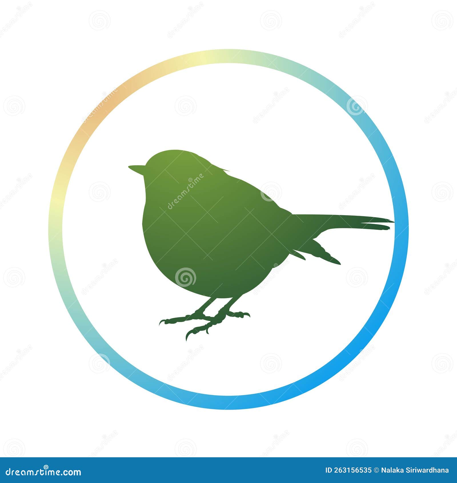 Detailed Vectoral Bird in Round. Stock Illustration - Illustration of ...