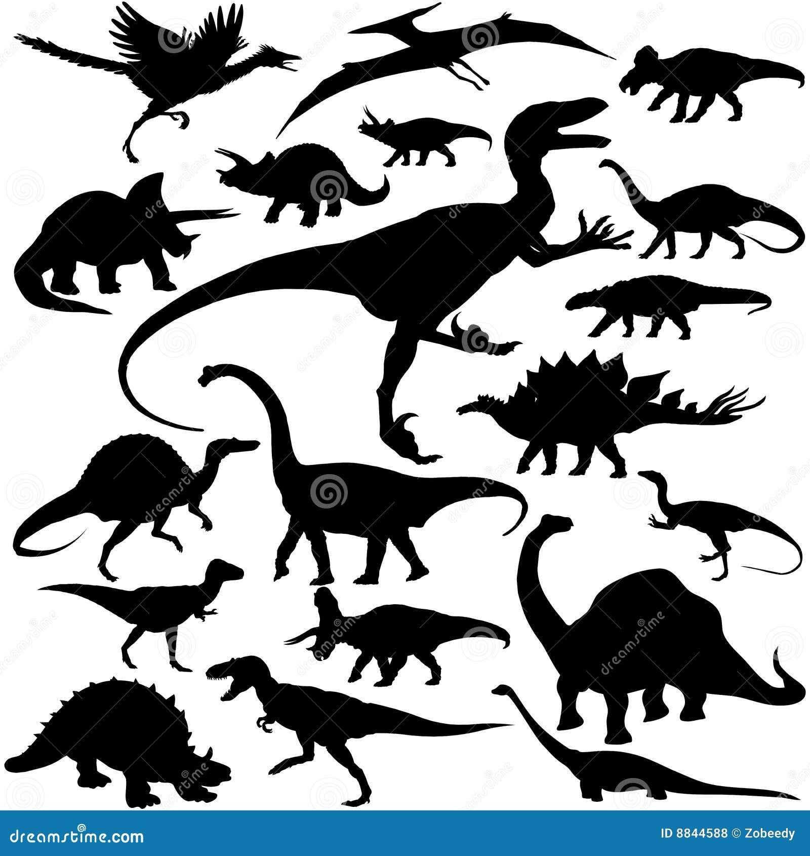 Detailed Vectoral Dinosaur Silhouettes Royalty Free Stock Photos ...