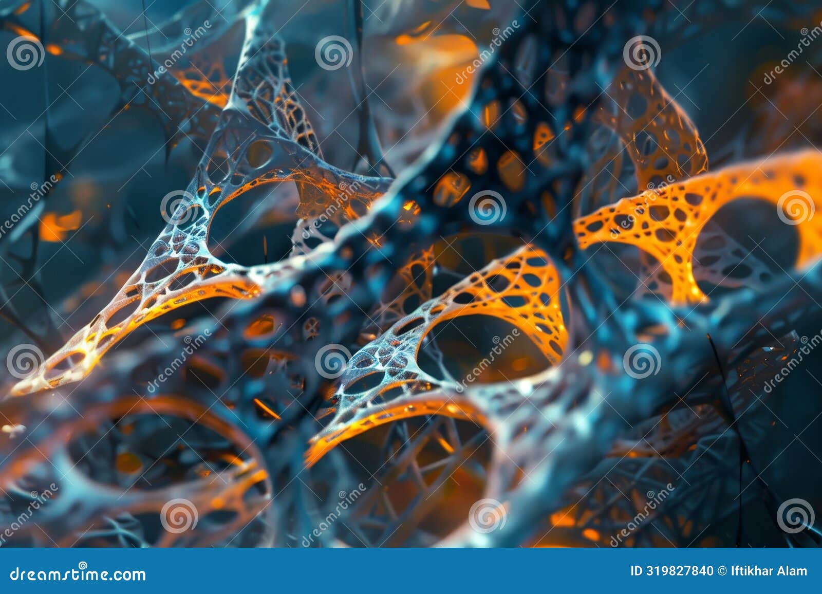 Detailed View of Abstract Shapes Representing a Cellular Structure ...