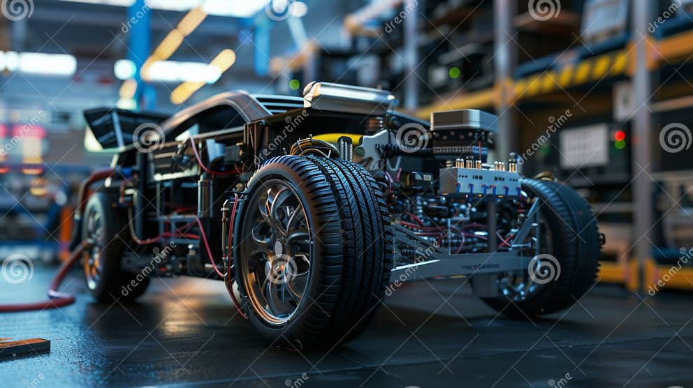 Close-Up of a High-Tech RC Car in a Workshop Stock Image - Image of ...