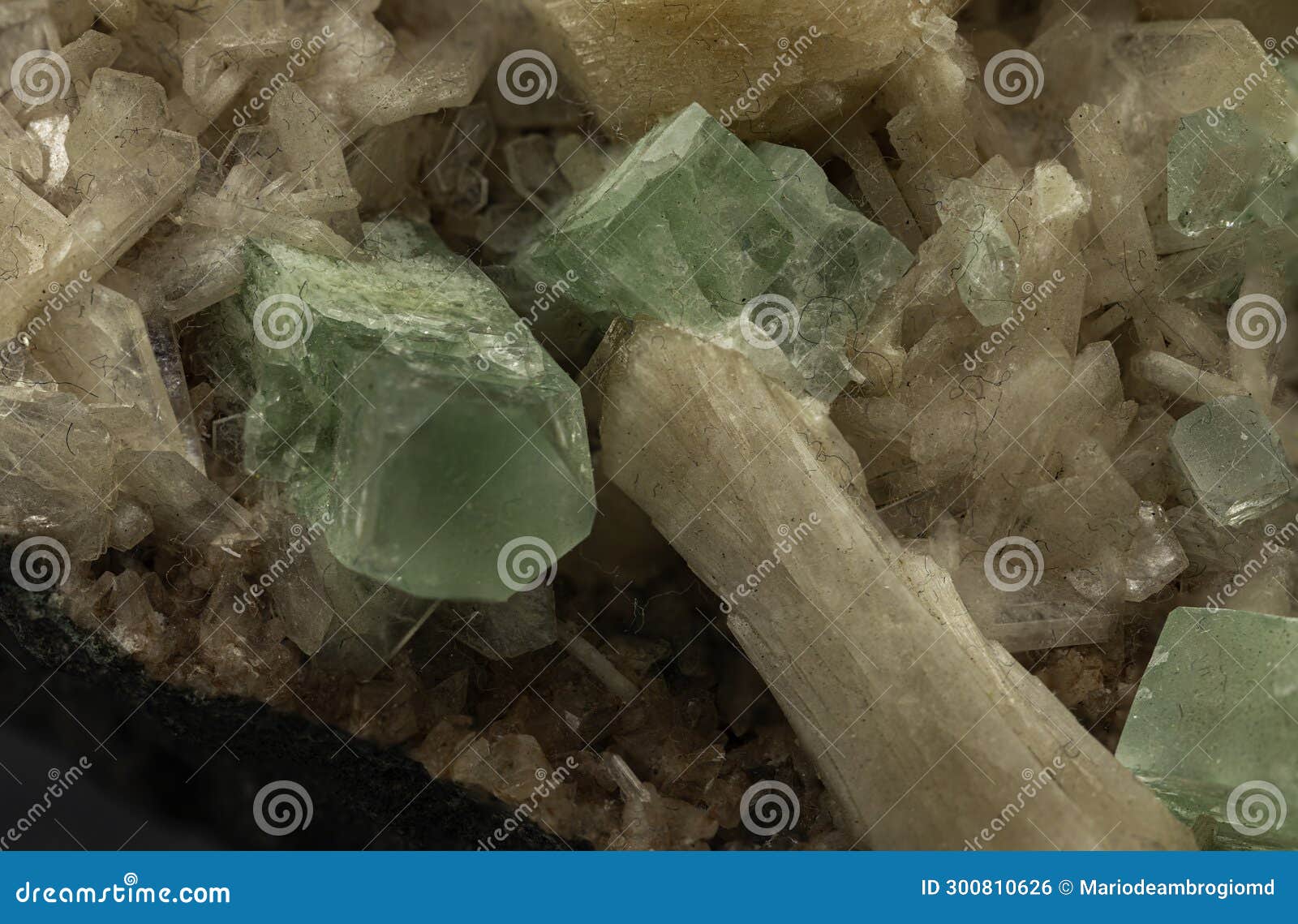 Detailed View of Apophyllite and Stilbite Specimen, Highlighting ...