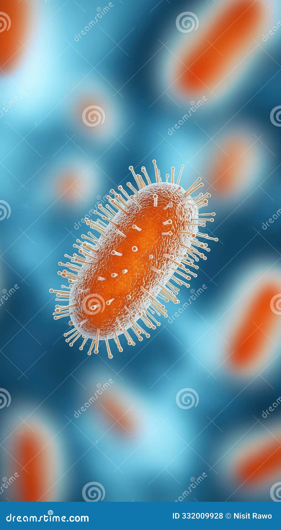 Detailed View of Bacteria Cells Under a Microscope, with Visible ...