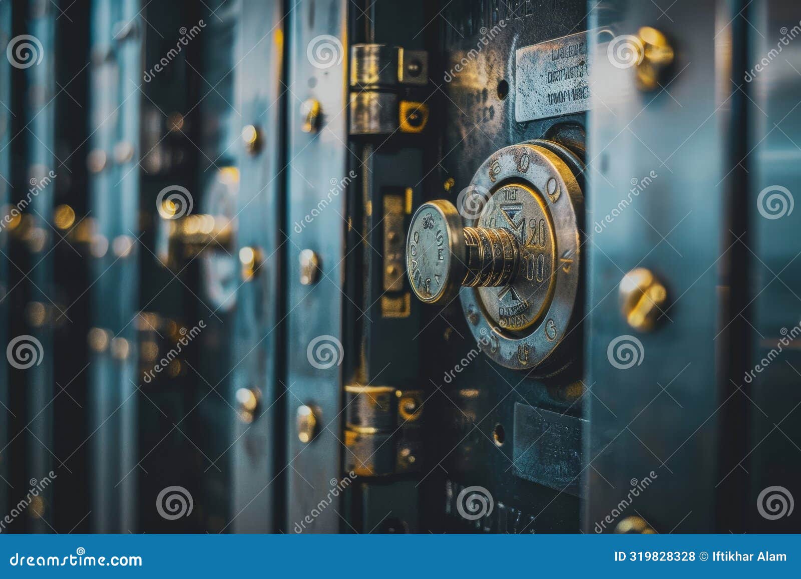 Detailed View of a Bank Vault with a Secure Lock Mechanism, Designing a ...