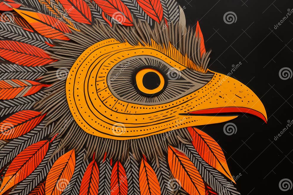 A Detailed View Of A Birds Head Adorned With Feathers Stock Image Image Of Swallow Retro