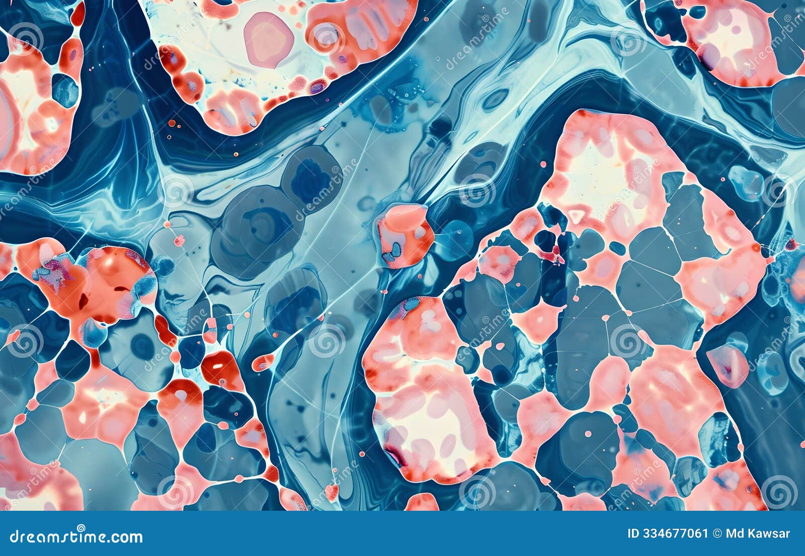 Abstract Cell Pattern in Blue and Red Stock Illustration - Illustration ...