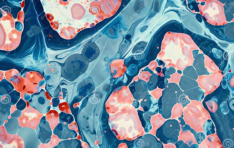 Abstract Cell Pattern in Blue and Red Stock Illustration - Illustration ...