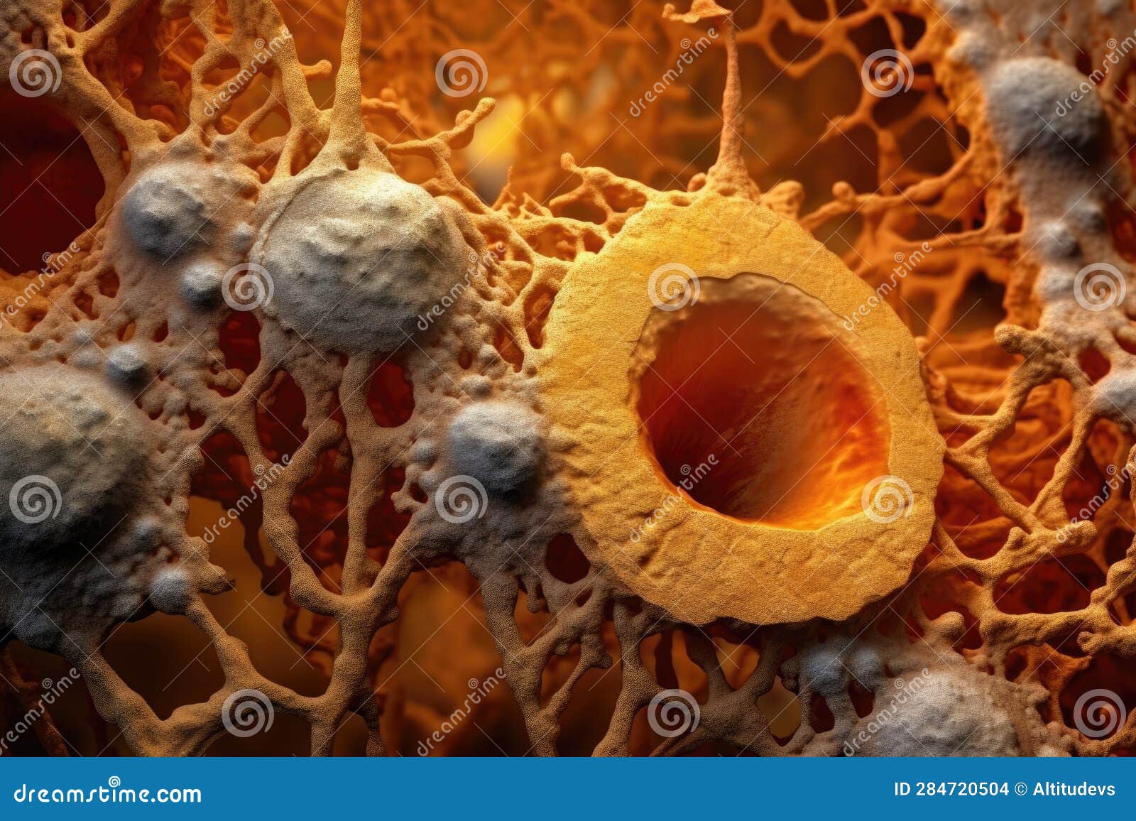 Detailed View Of Bone Marrow Cells Under A Microscope Stock Photography ...