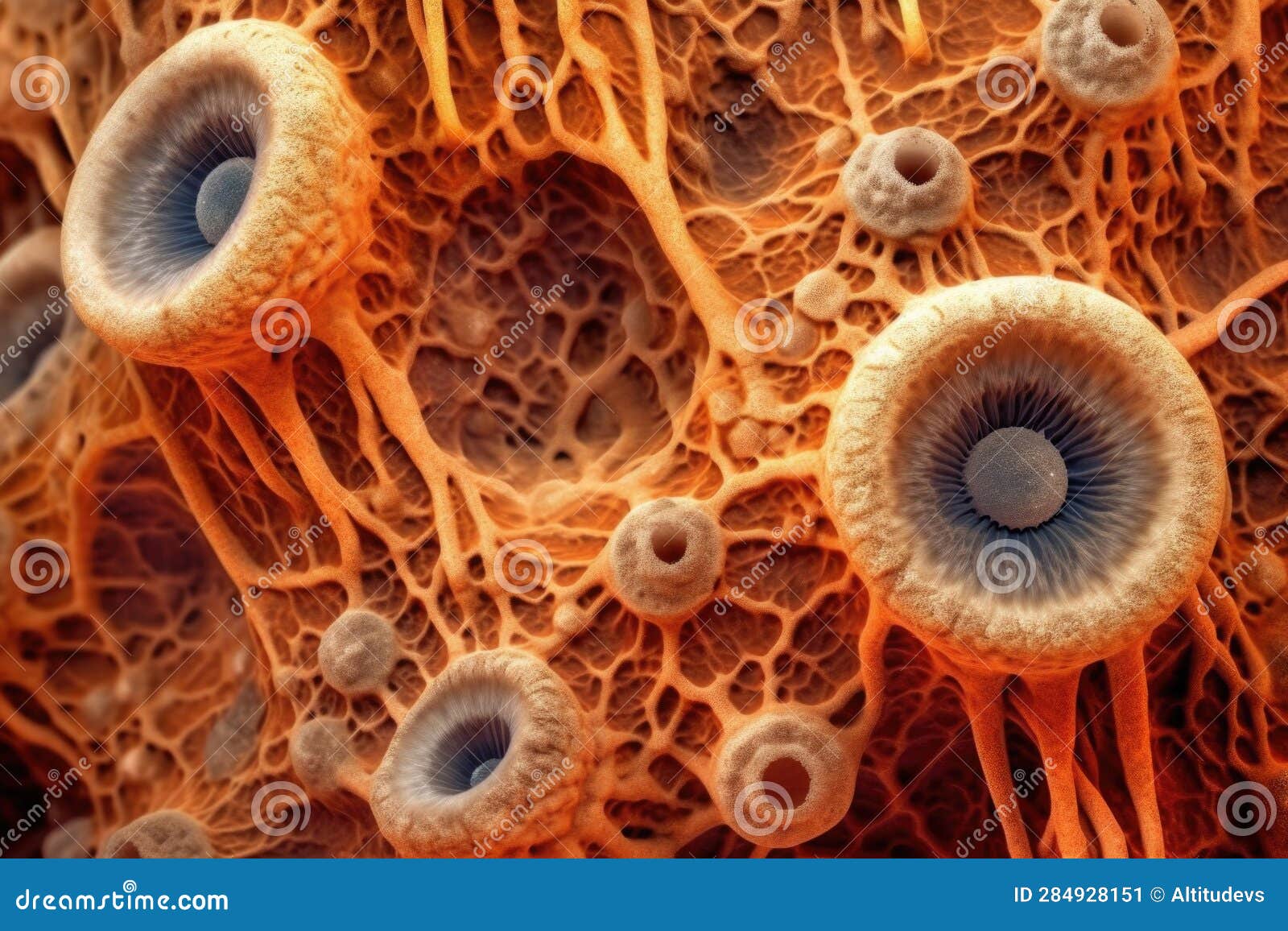 Detailed View of Bone Marrow Cells Under a Microscope Stock ...
