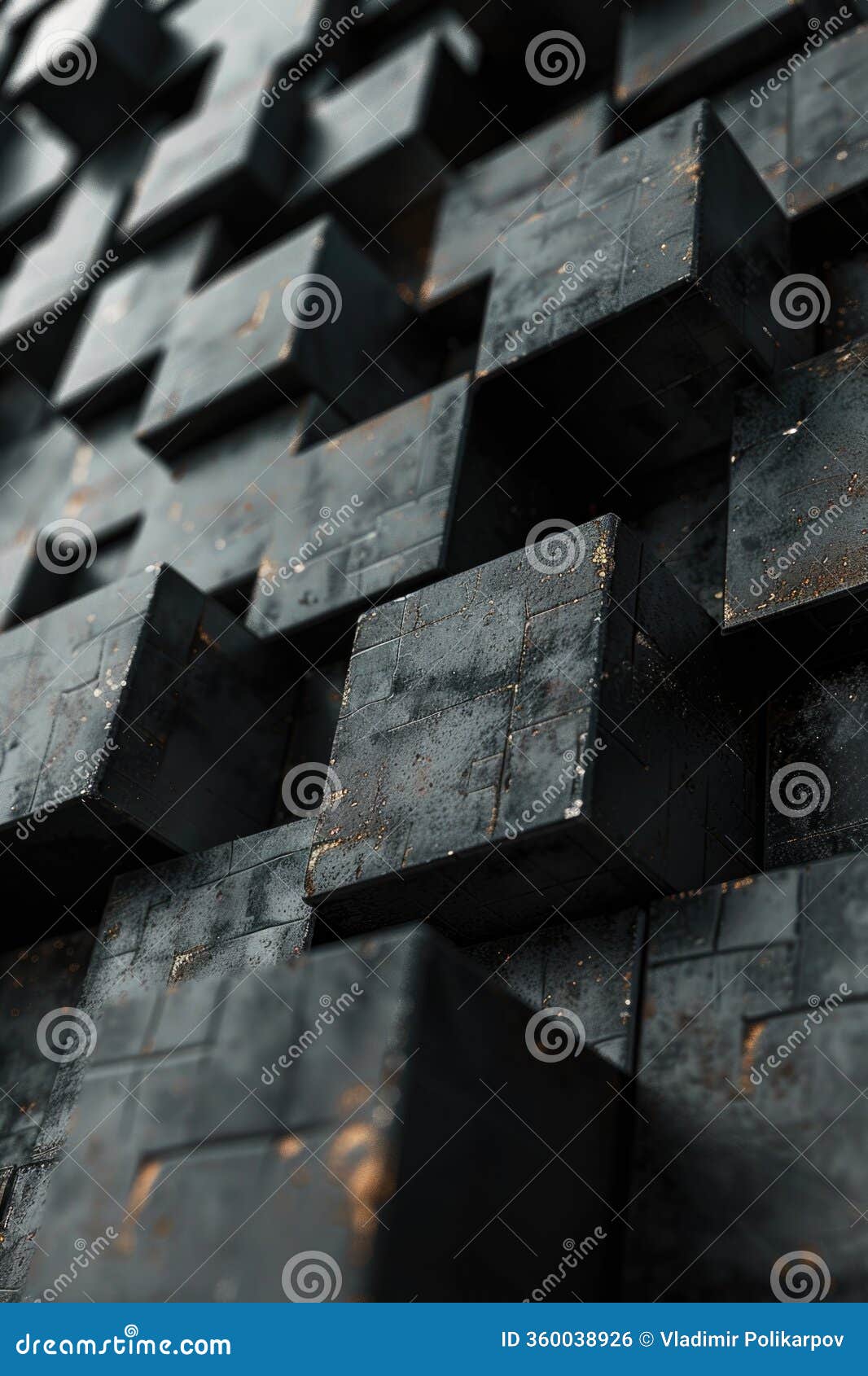 Detailed View of a Building Constructed with Black Blocks, Suitable for ...