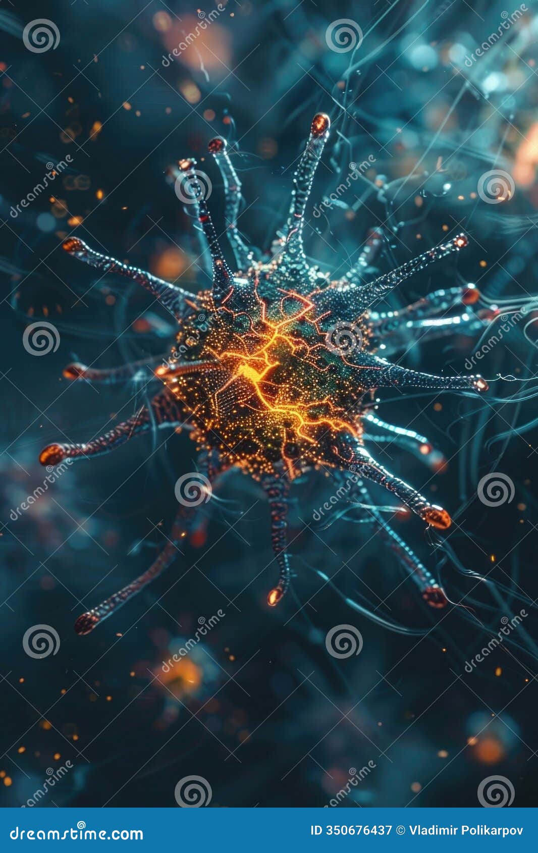 Detailed View of a Cell with Numerous Small Dots. Suitable for ...