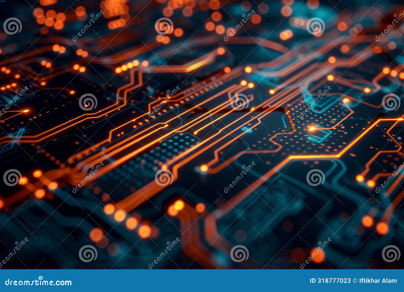 Detailed View of Circuits and Nodes Creating a Digital Ecosystem on a ...