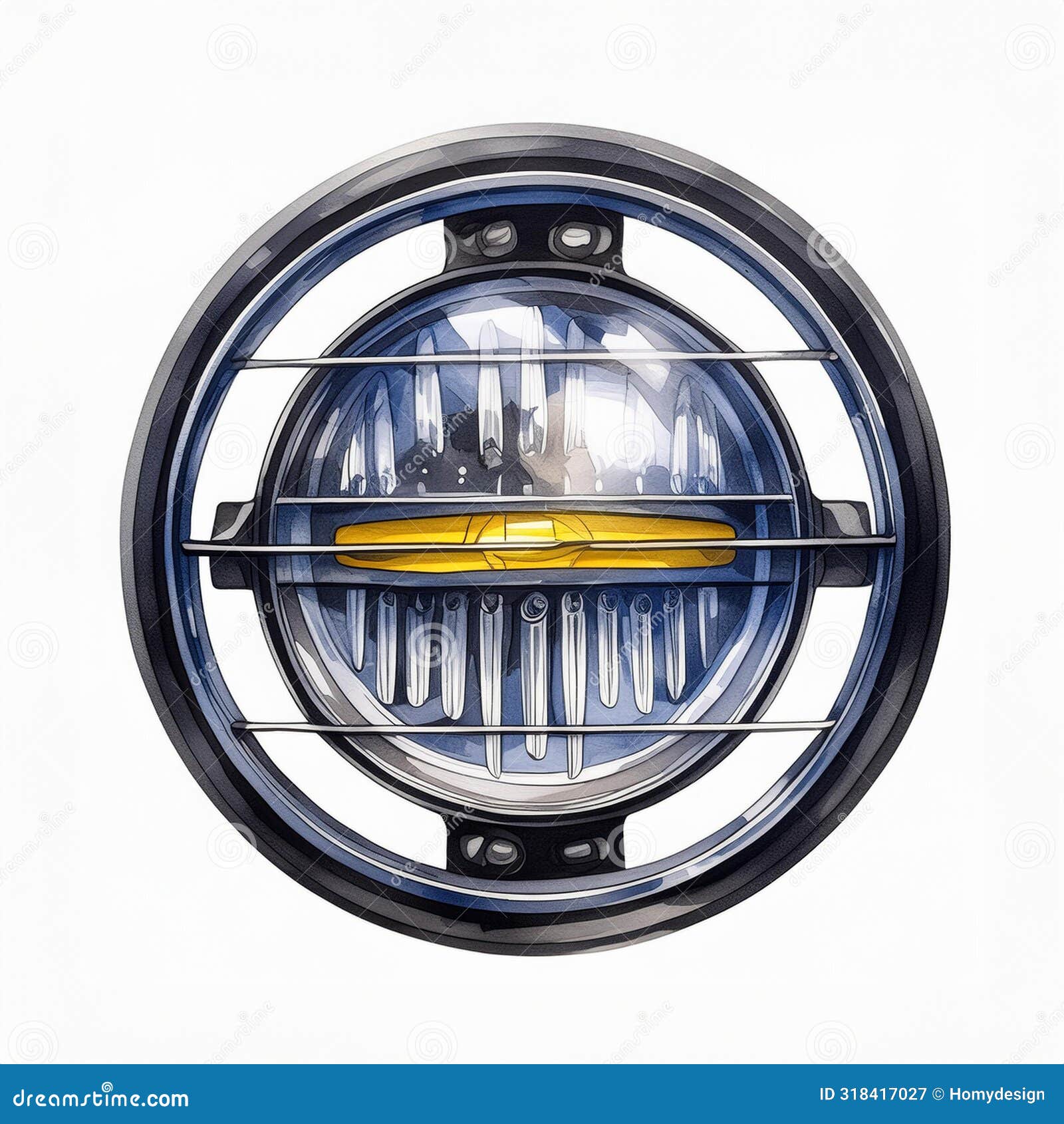 Intricate Design of a Modern Vehicleâ€™s Headlight Stock Illustration - Illustration of casing ...