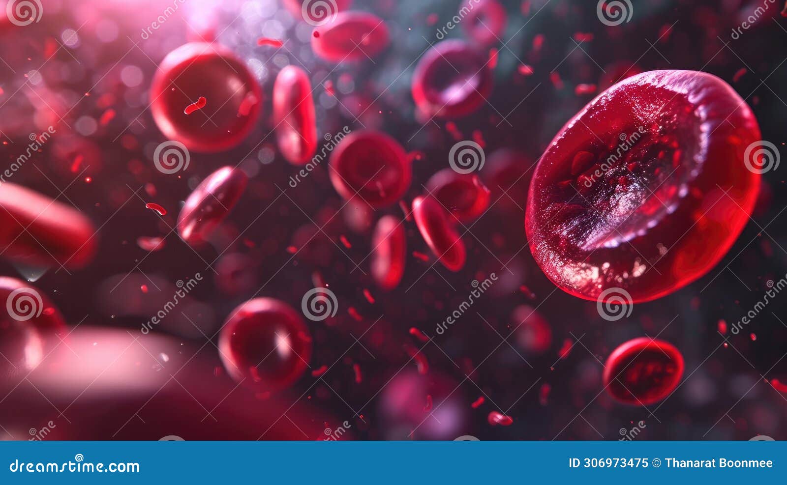 Detailed View of Circulating Leukocytes Under High Magnification, Ai ...