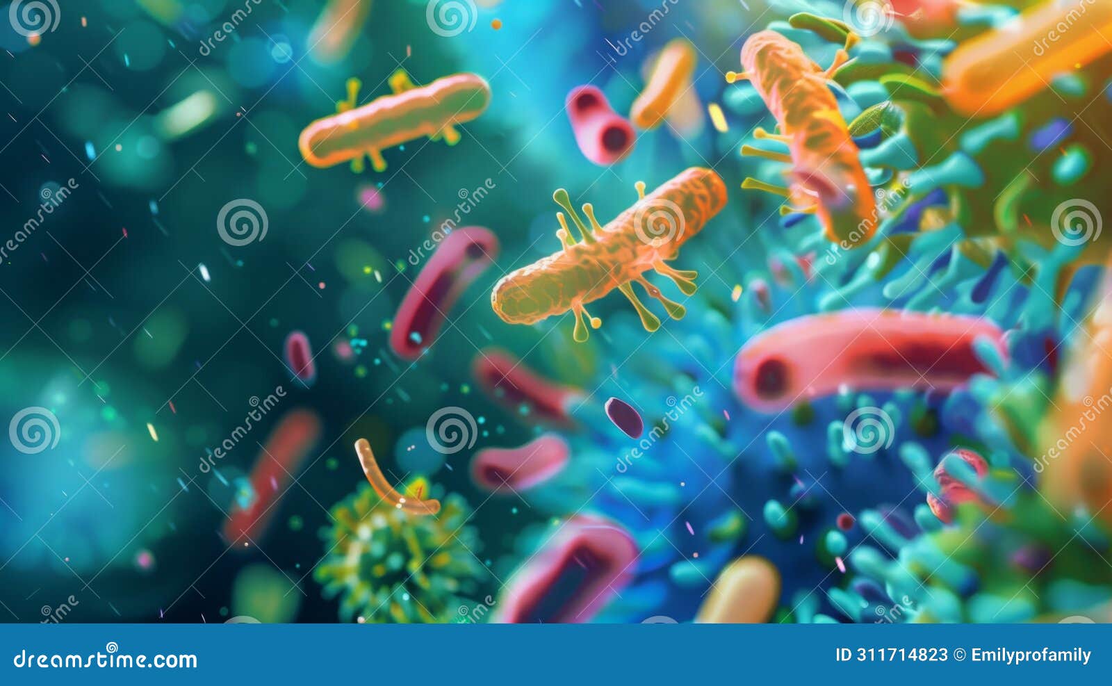 Close Up of Group of Germs stock illustration. Illustration of disease ...