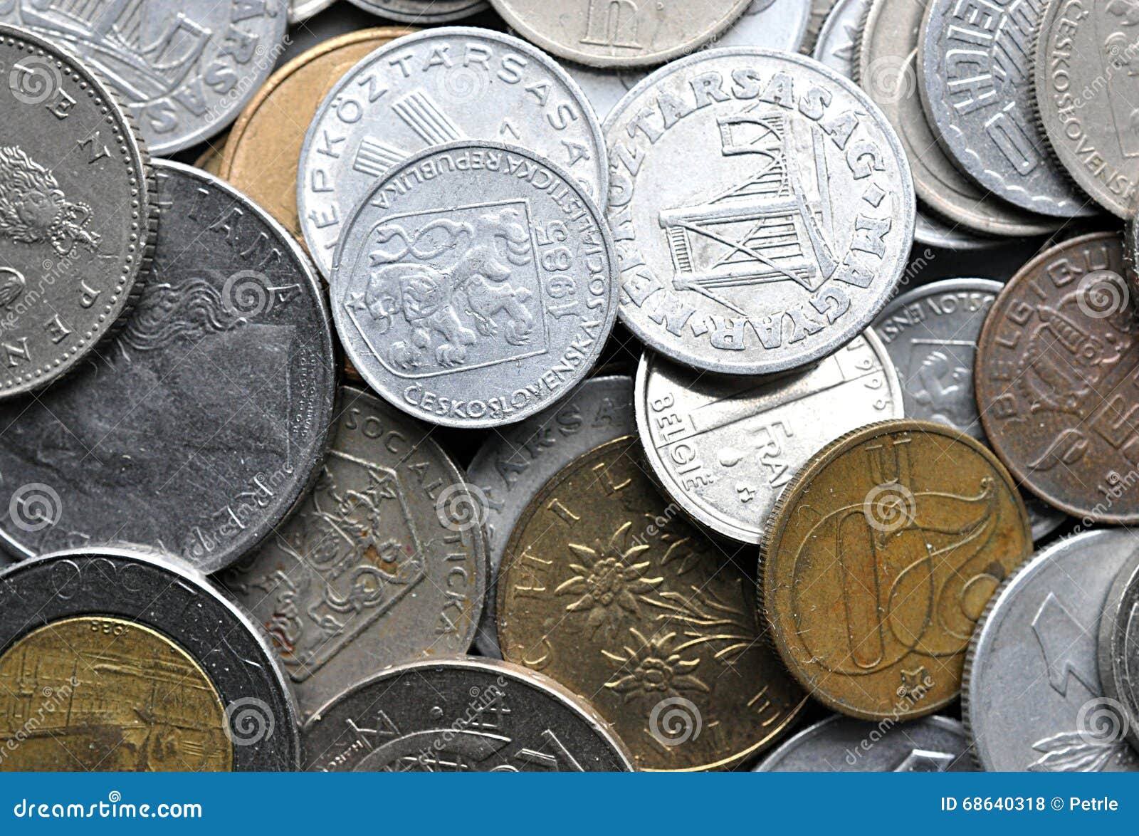 Detailed view of a coin stock photo. Image of letters - 68640318
