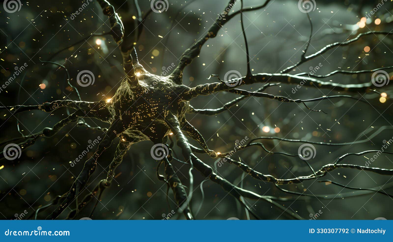 Digital Neural Network Art Depicts Brain Communication Stock Photo ...