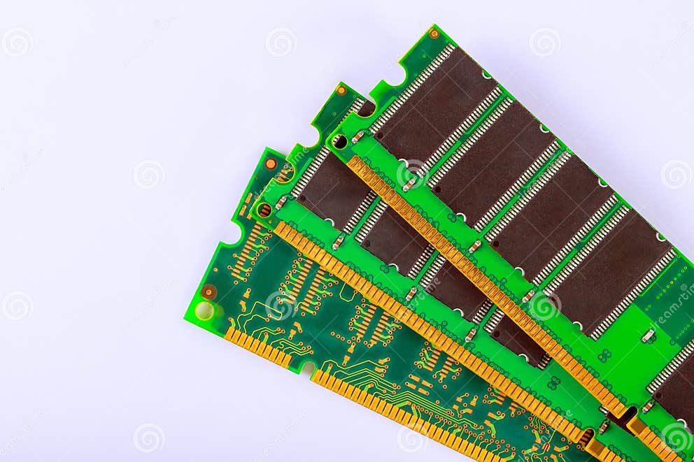 Detailed View of Computer RAM Modules Showcasing Circuit Board Design ...