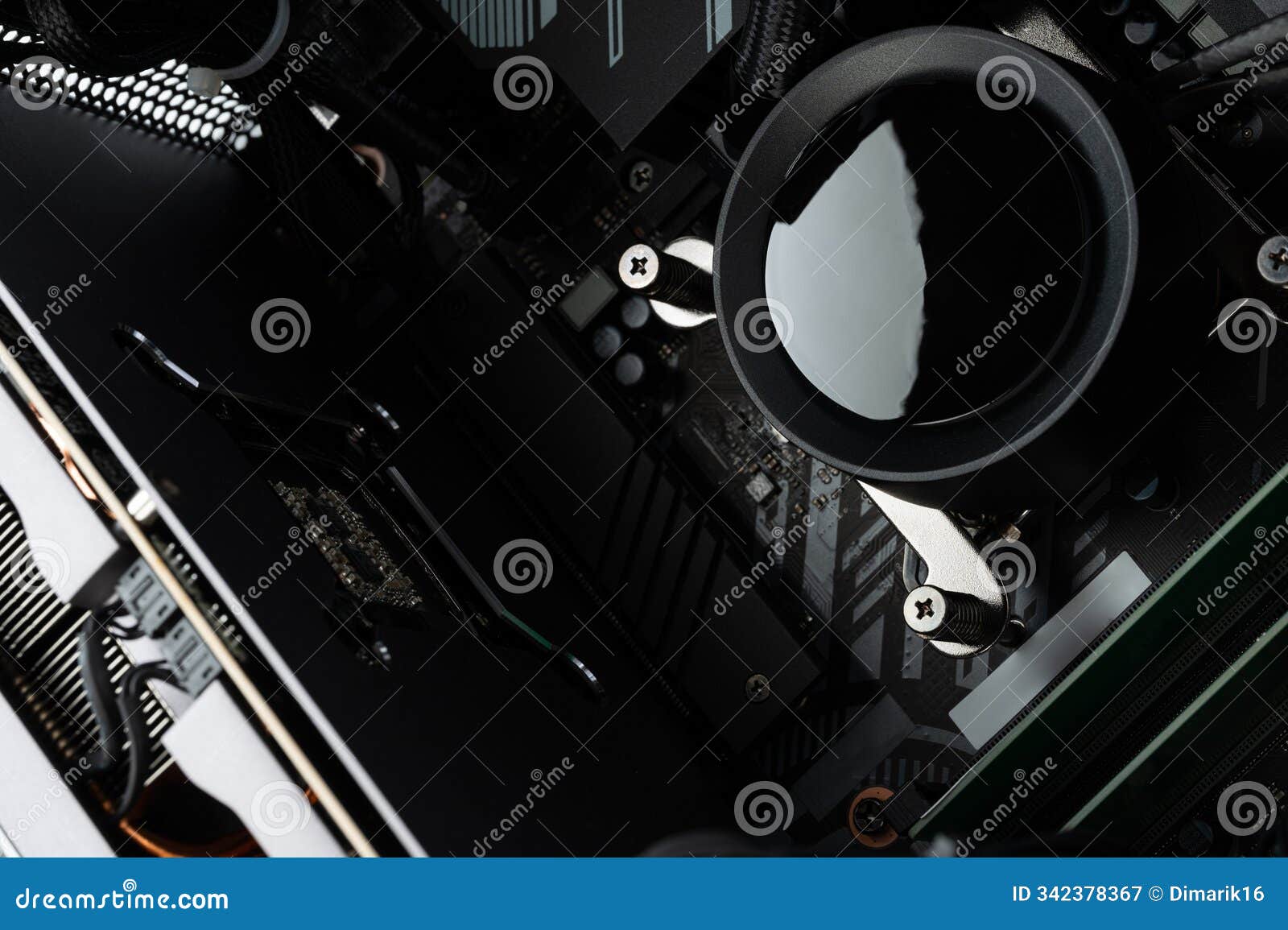 Detailed View of a Computer S Cooling System Components Stock Image ...