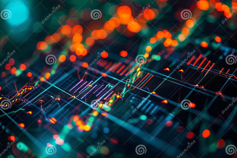 A Detailed View of a Computer Screen Displaying Vibrant and Illuminated ...