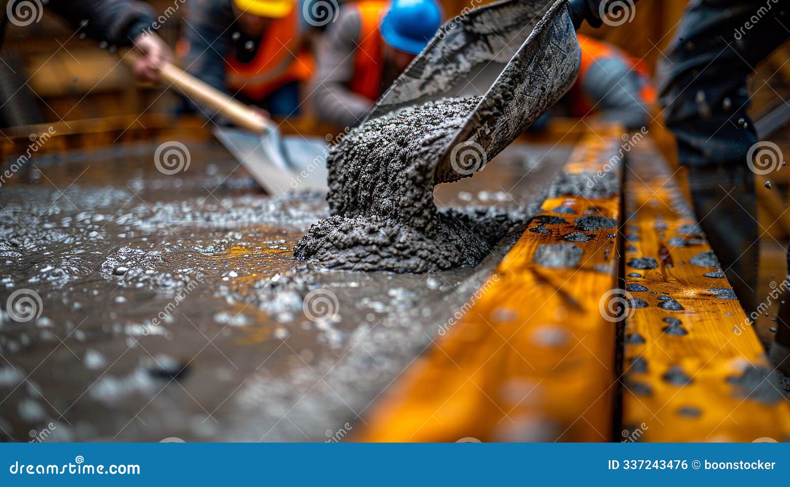 Detailed View of Concrete Pouring Process on Construction Site. AI ...