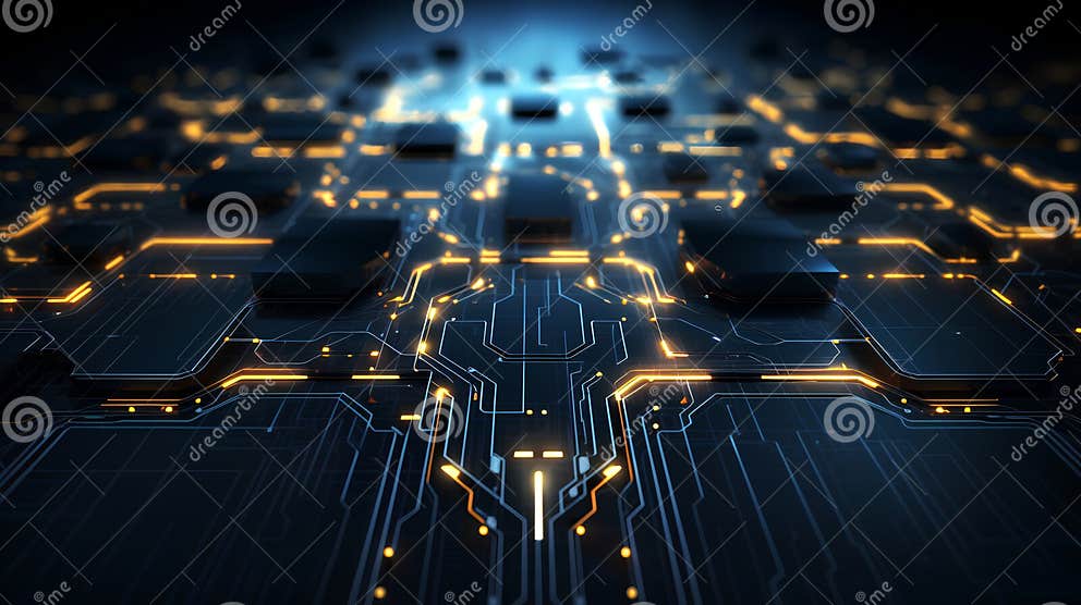 Detailed View of a Contemporary Electronic Circuit Board with a CPU ...