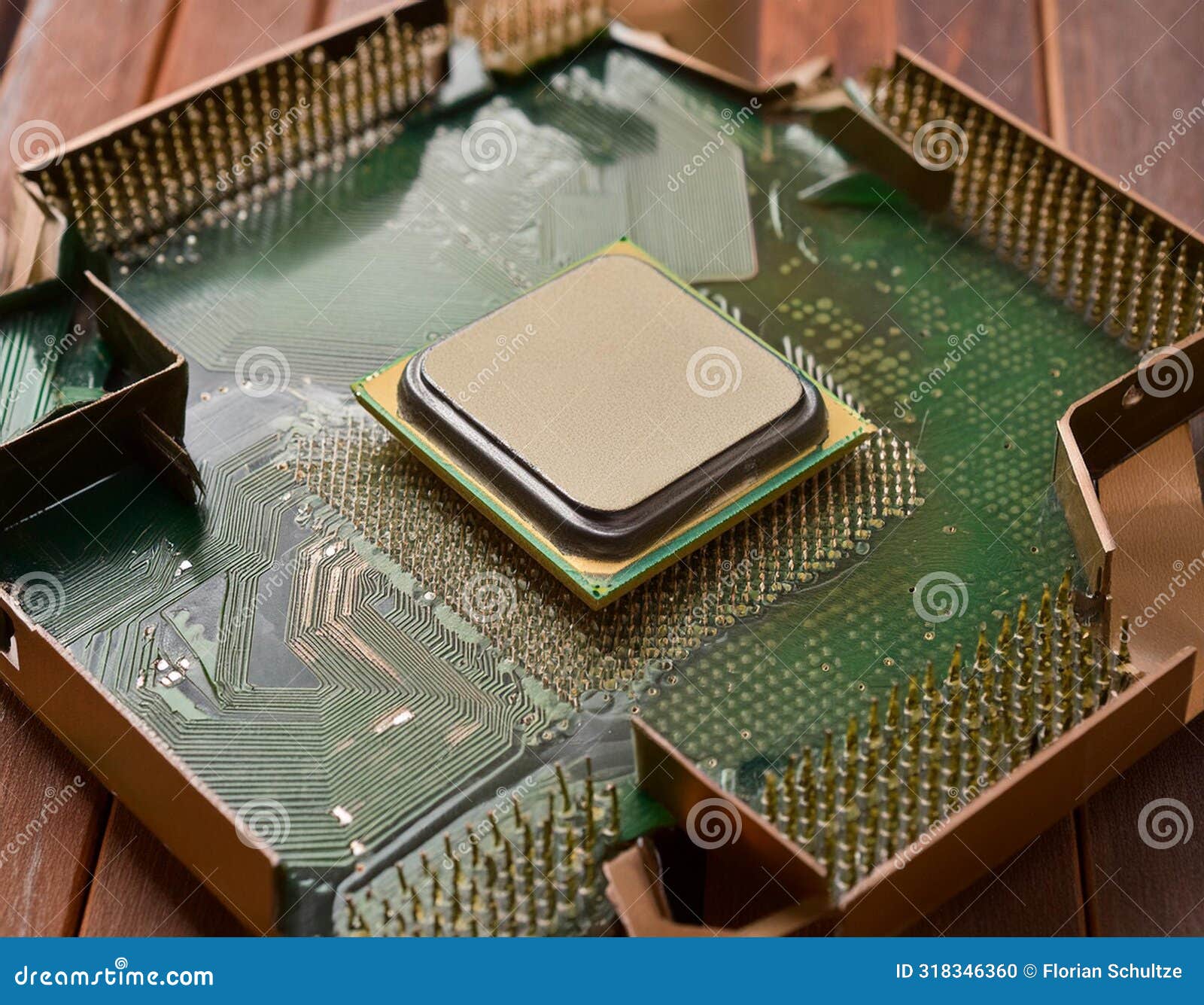 A Detailed View of a CPU on a Green Circuit Board, Symbolizing ...