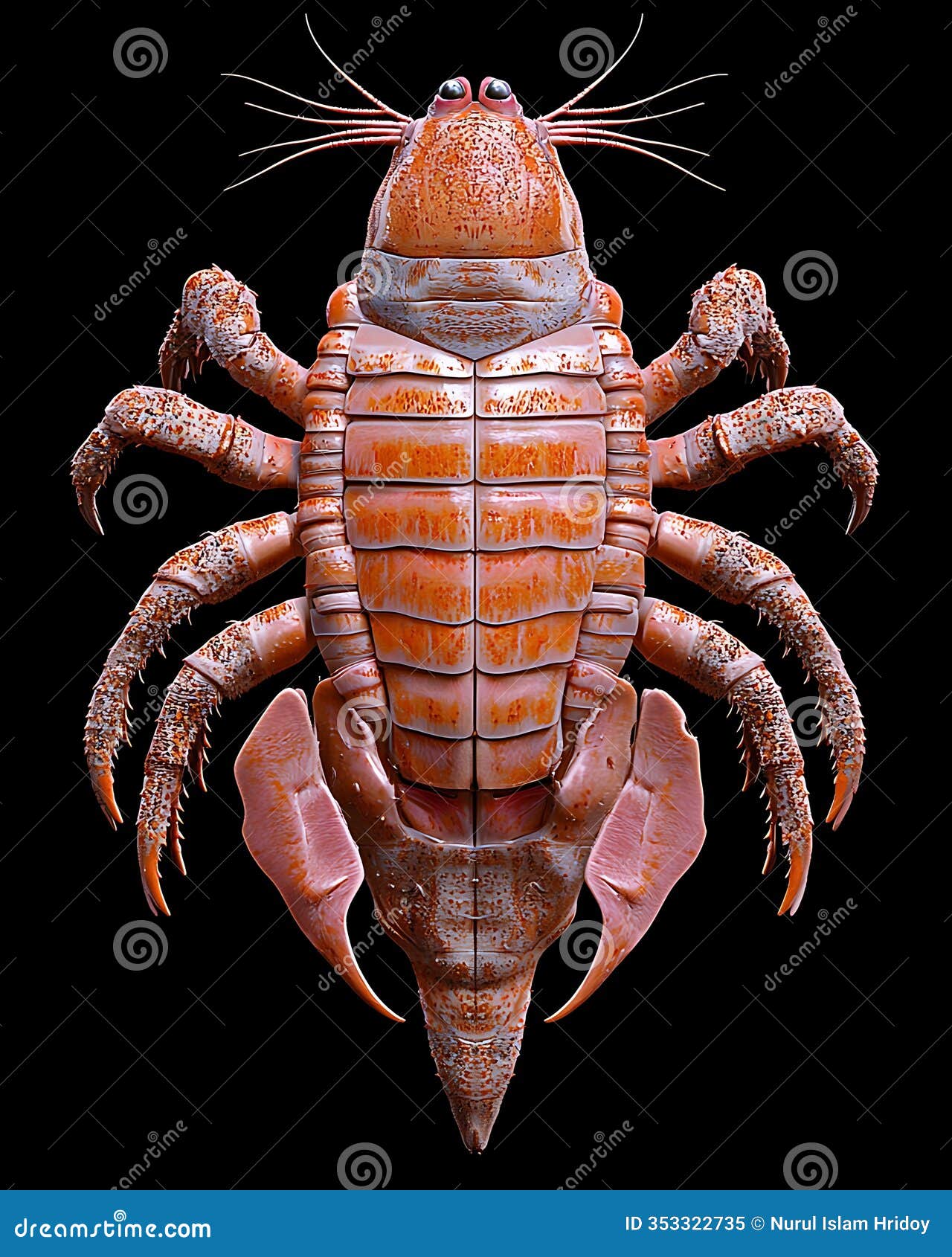 Detailed View of a Crab-like Arthropod with Segmented Body and Claws ...