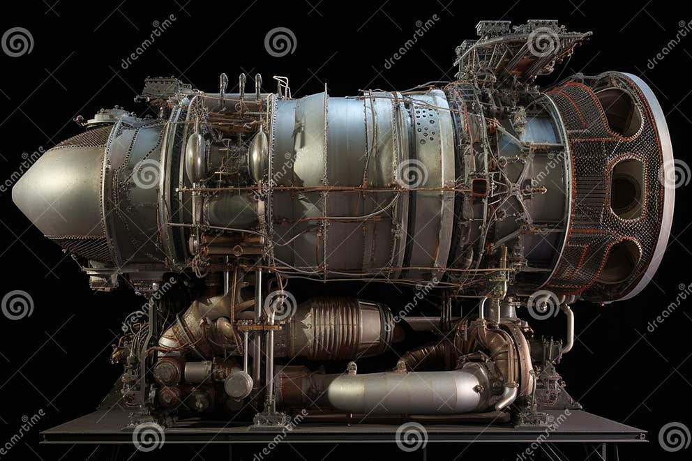 Detailed View of a Disassembled Rocket Engine Stock Photo - Image of ...