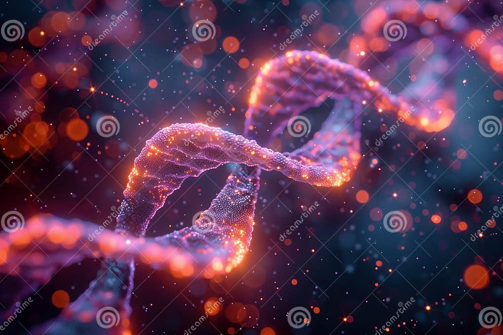 Detailed View of Dna Against a Blurred Backdrop Biohacking Stock Photo ...