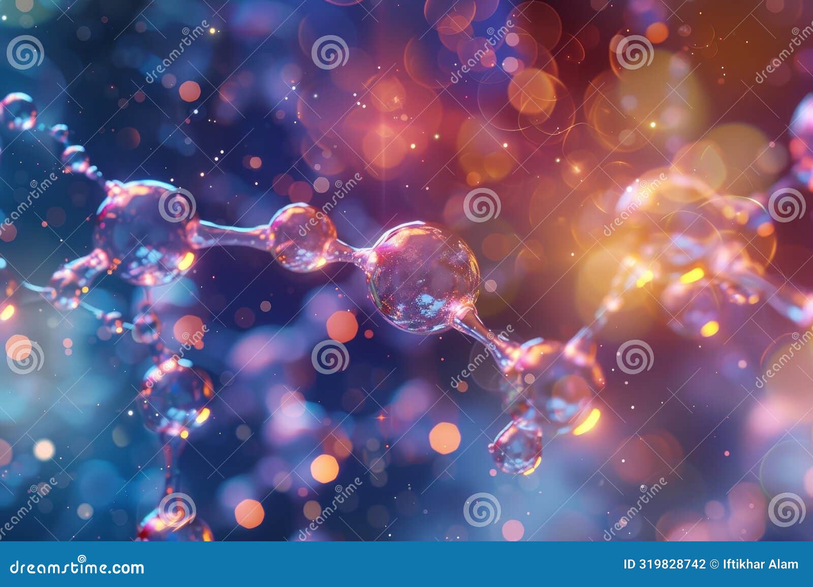 Detailed View of a DNA Molecule with Visible Bubbles, Develop a ...