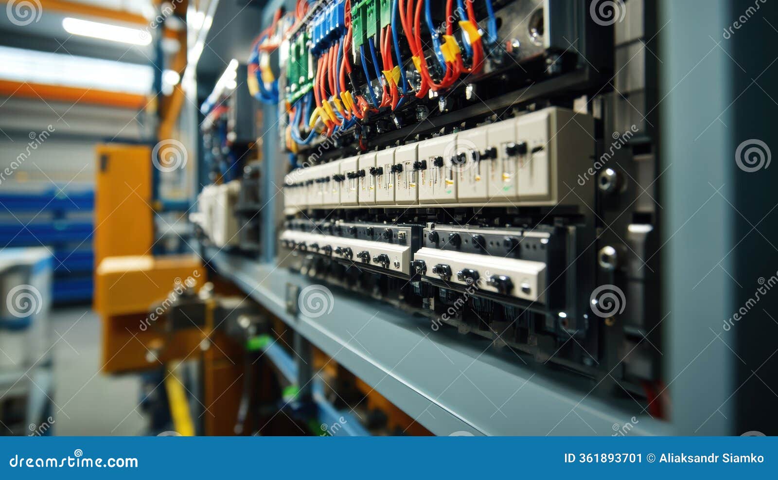 Electrical Control Panel With Electrical Components Mounted On A DIN ...