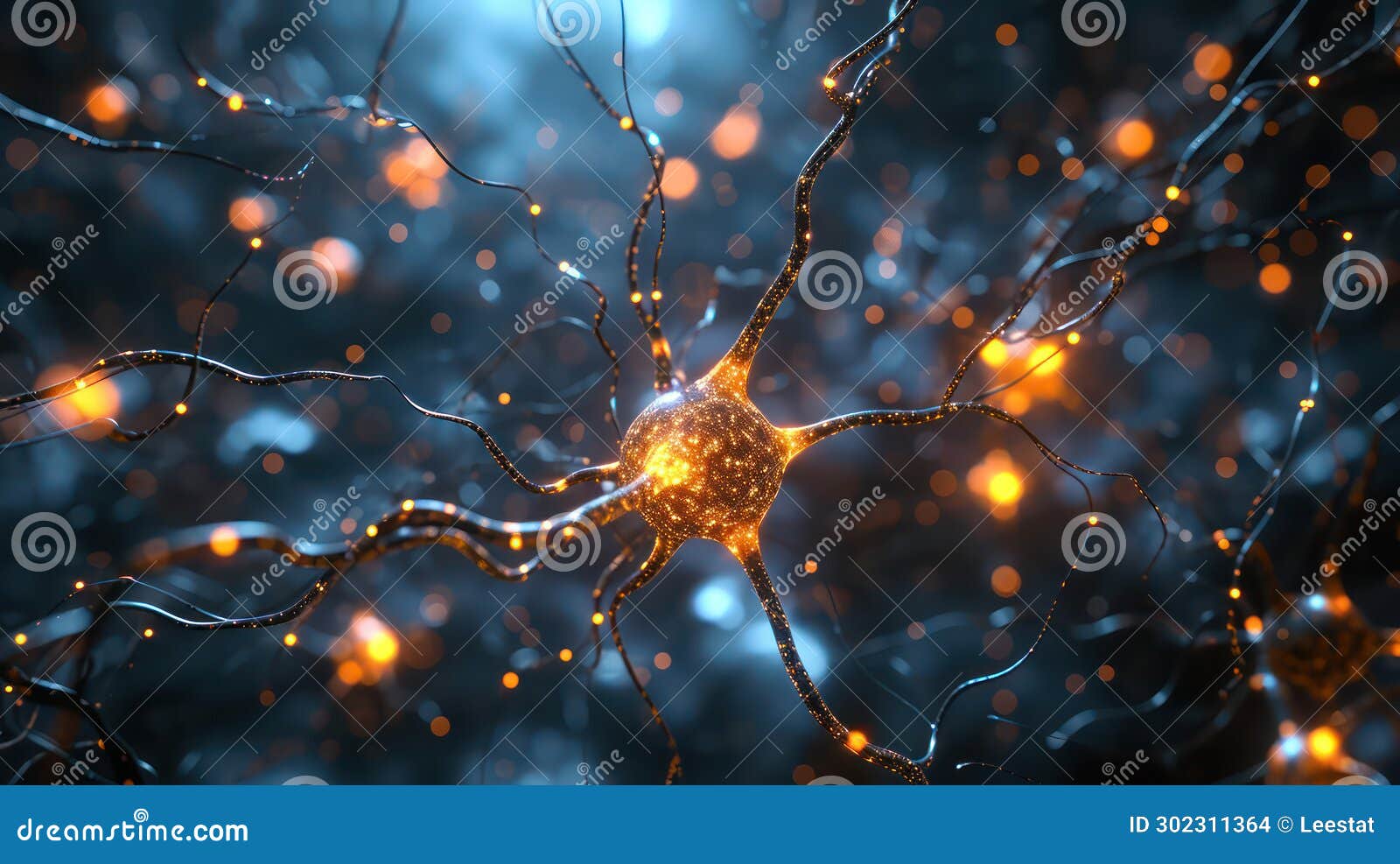 Detailed View of Electrical Signals in Neurons Stock Photo - Image of ...