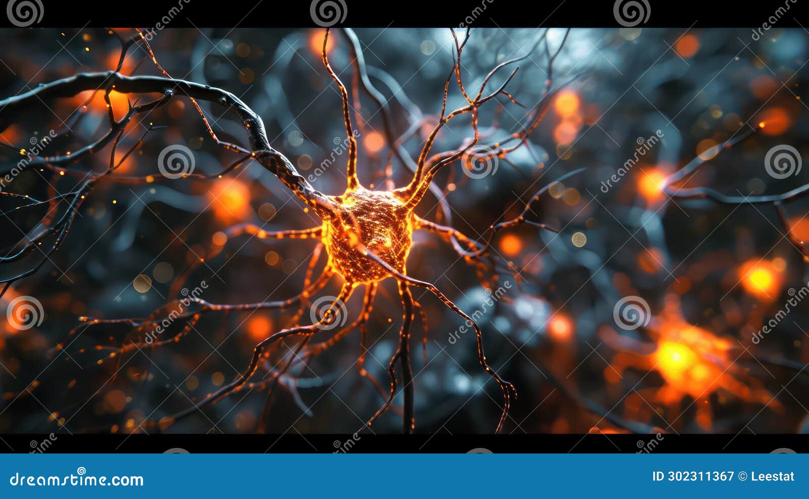 Detailed Neurodegeneration Brain Cell Illustration: Microscopic View Of ...