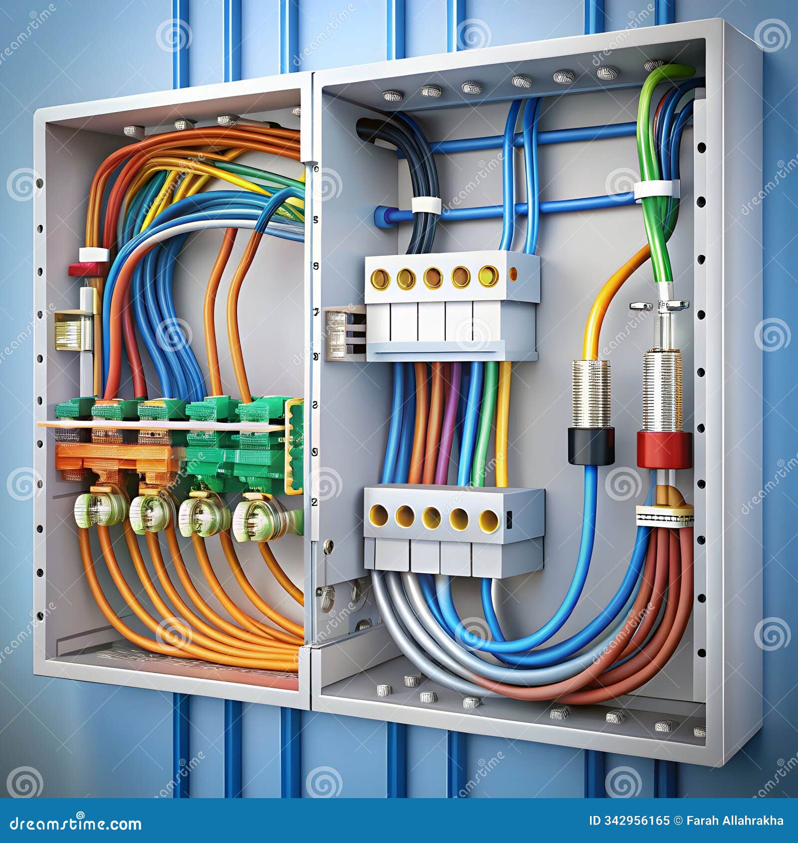 A Detailed View of Electrical Wiring Featuring Labeled Components ...