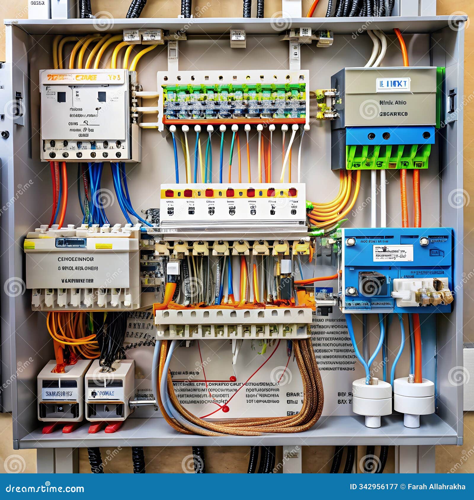 A Detailed View of Electrical Wiring Featuring Labeled Components ...