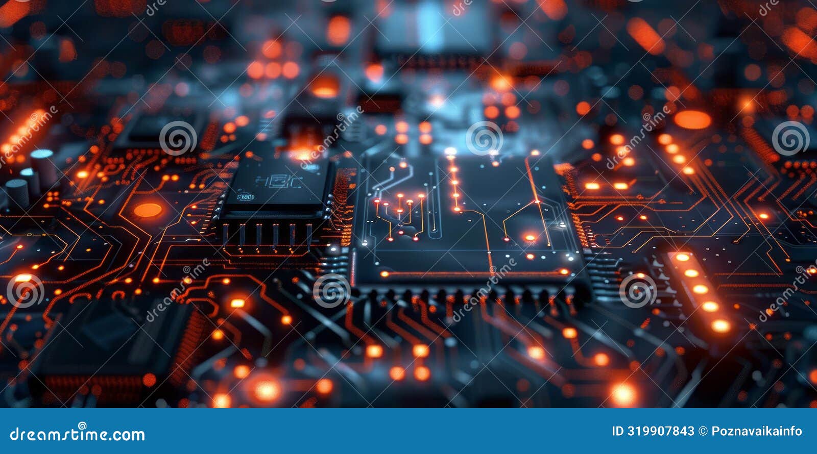 Detailed View of Electronic Components on a Computer Circuit Board ...