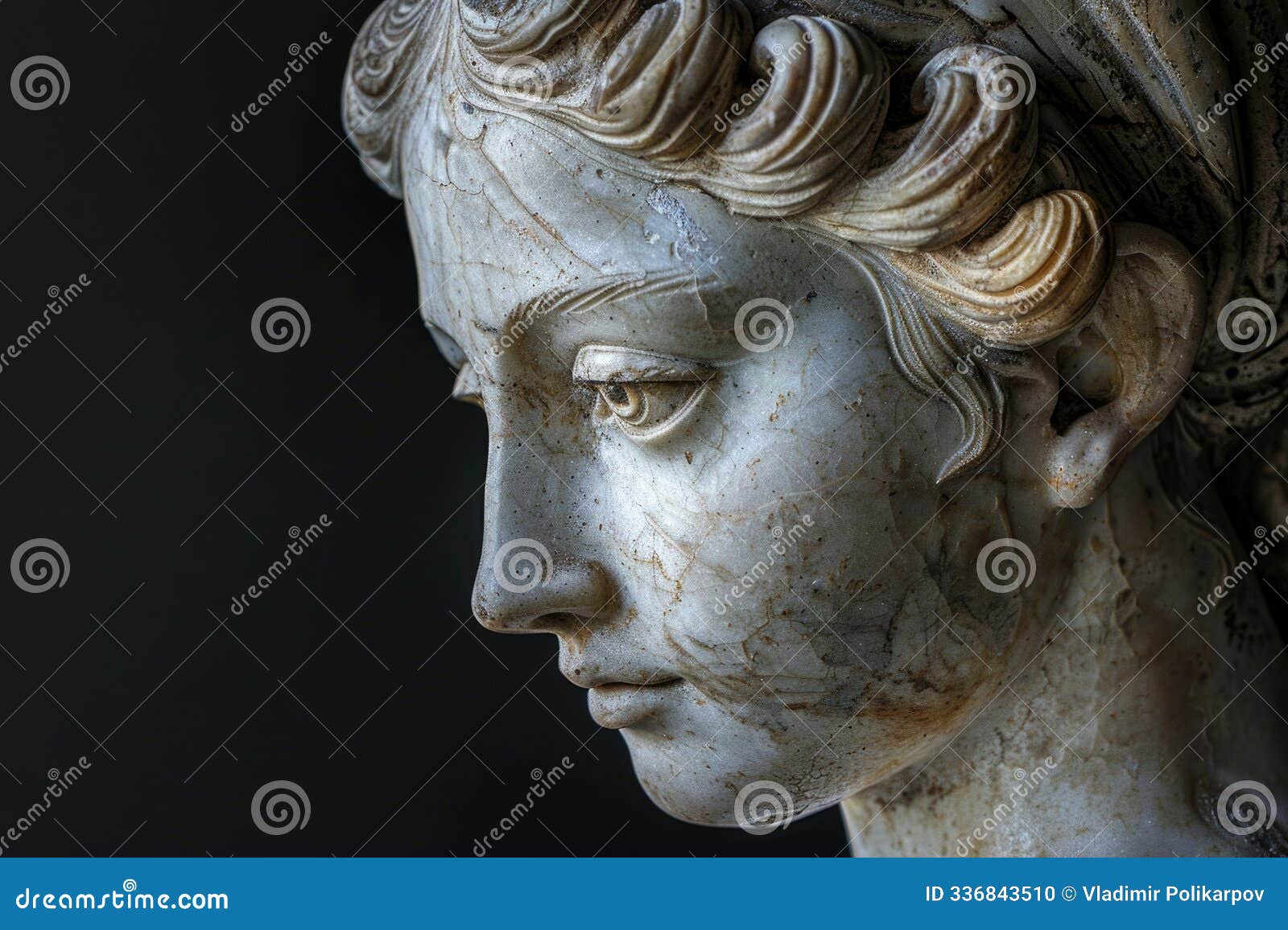 A Detailed View of a Female Statue S Face and Neck Stock Photo - Image ...