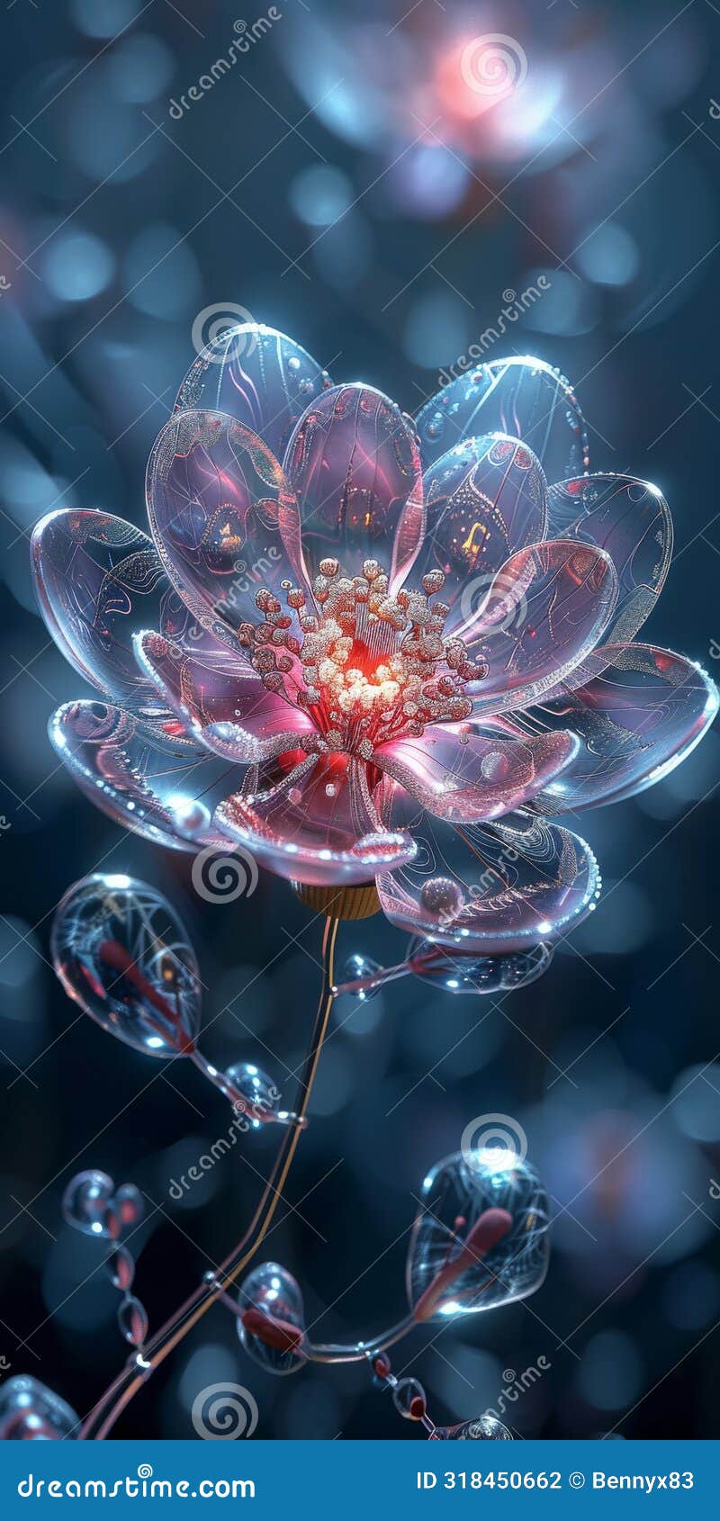 Close-Up of a Flower with Bubbles Stock Illustration - Illustration of ...