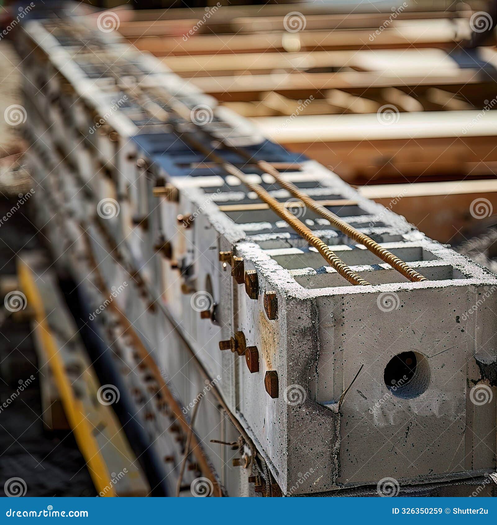 A Detailed View of a Formwork Setup for Concrete Pouring Emphasizing ...